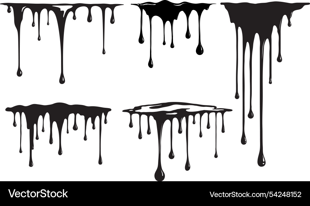 Paint Drips and Splatters Royalty Free Vector Image