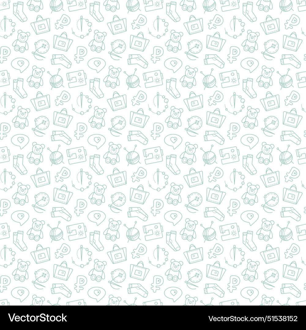 Seamless pattern with different types of Vector Image