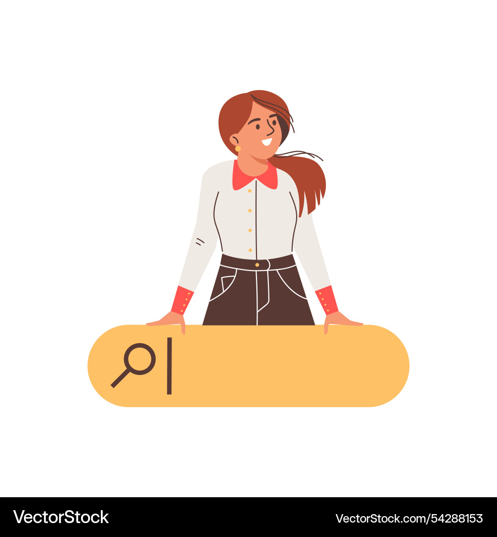 A curious woman looking around Royalty Free Vector Image