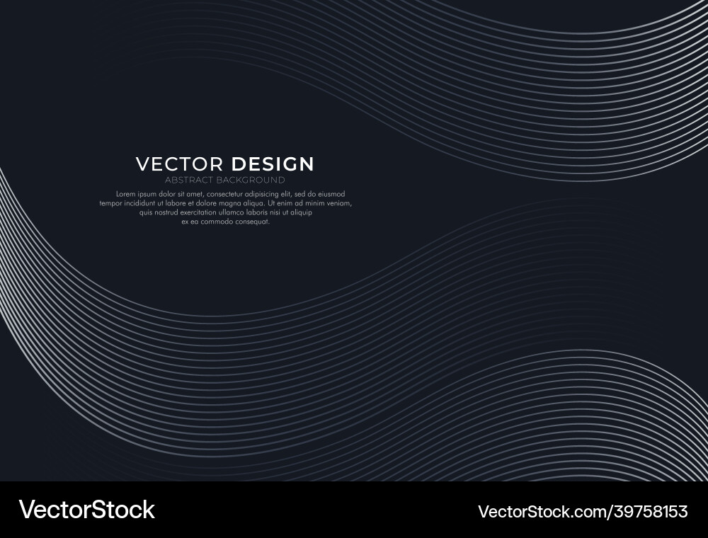 Abstract modern gray wave line on black Royalty Free Vector