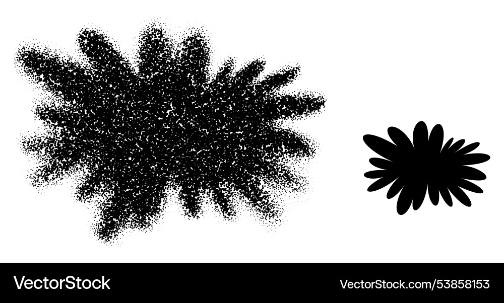 Abstract shape with stippling texture effect Vector Image