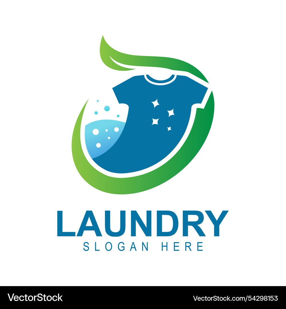 Creative laundry service logo design template Vector Image