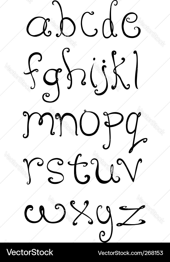 Decorative small letters Royalty Free Vector Image