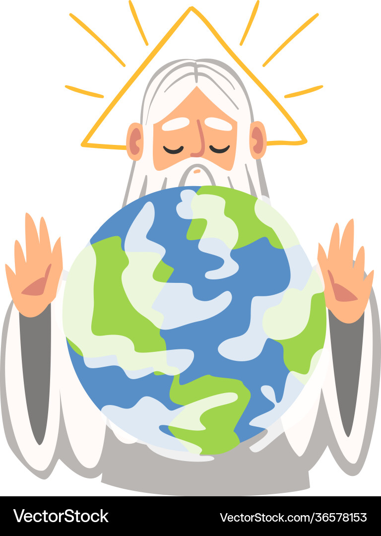God or holy father creating world as narrative Vector Image