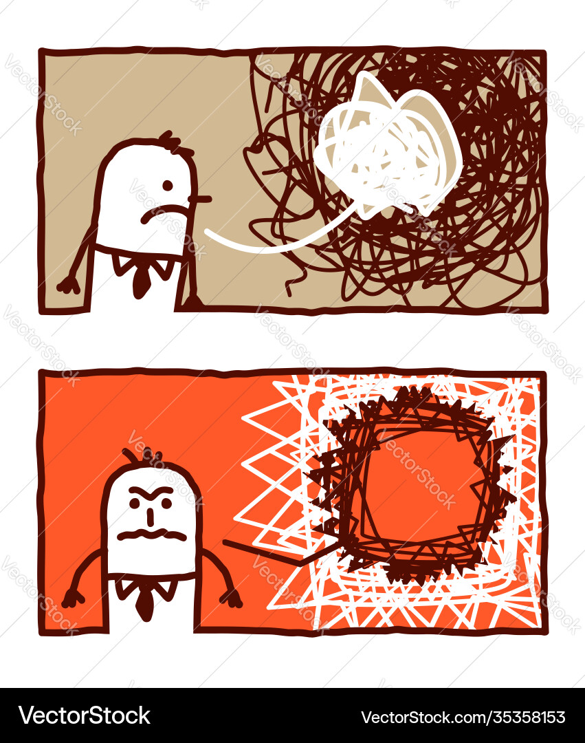 Hand drawn cartoon characters - bad moods Vector Image