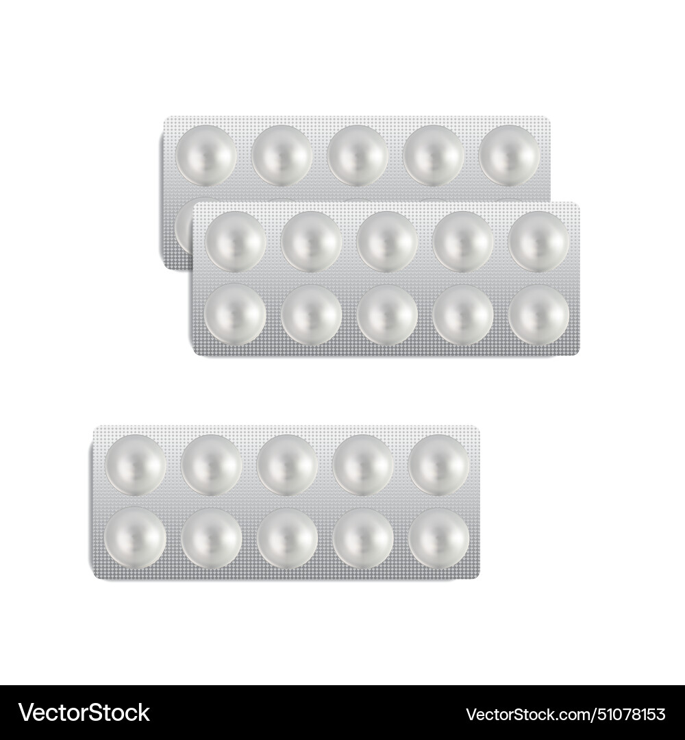 Pill blister 3d capsule package Royalty Free Vector Image