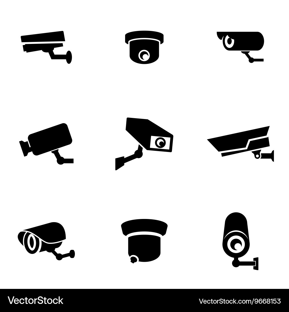 Security Camera Icon Set Royalty Free Vector Image