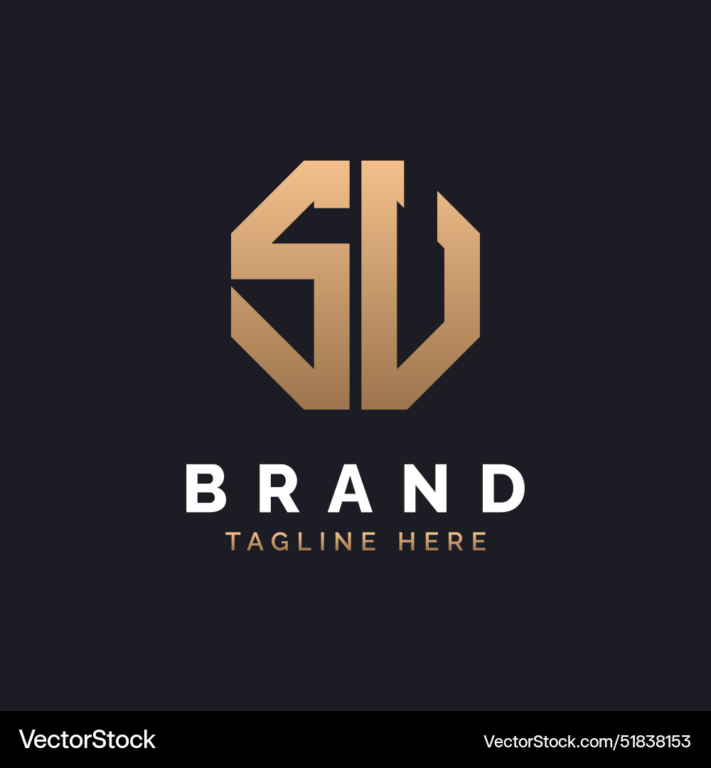 Su logo design modern minimal elegant and luxury Vector Image