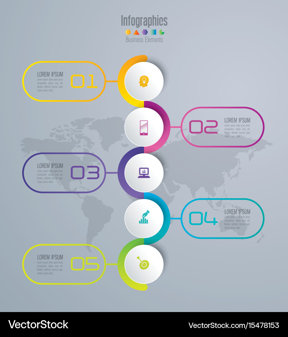 Timeline infographics design with 5 options Vector Image