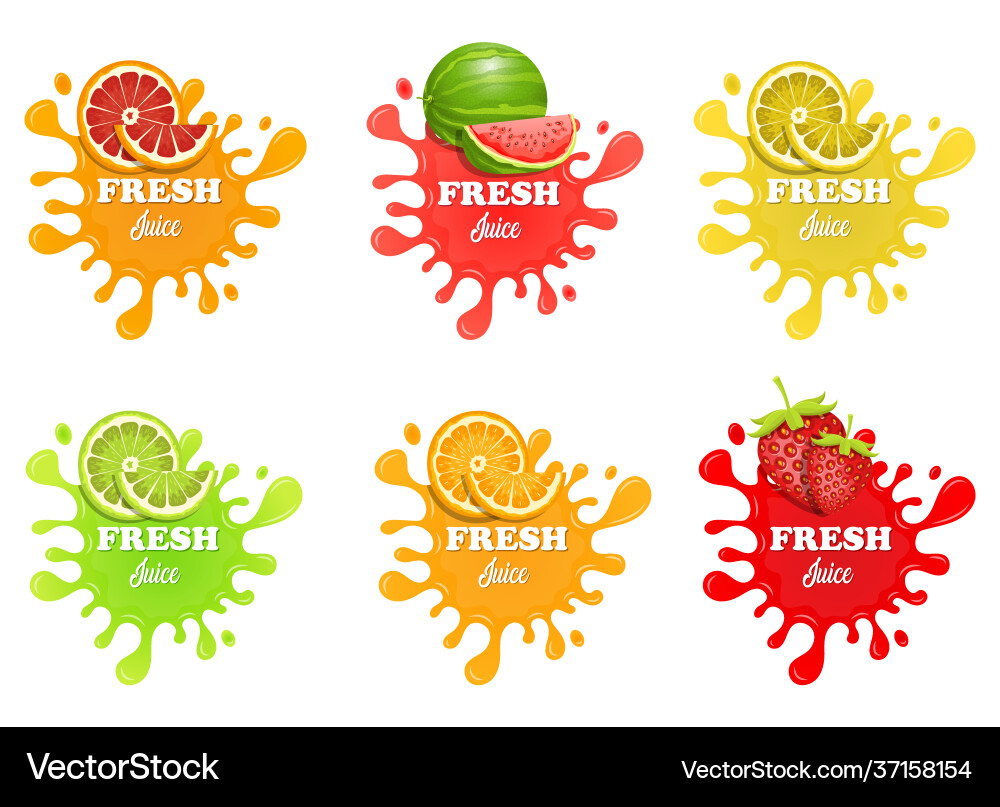 Fruit Juice Splash Isolated Royalty Free Vector Image
