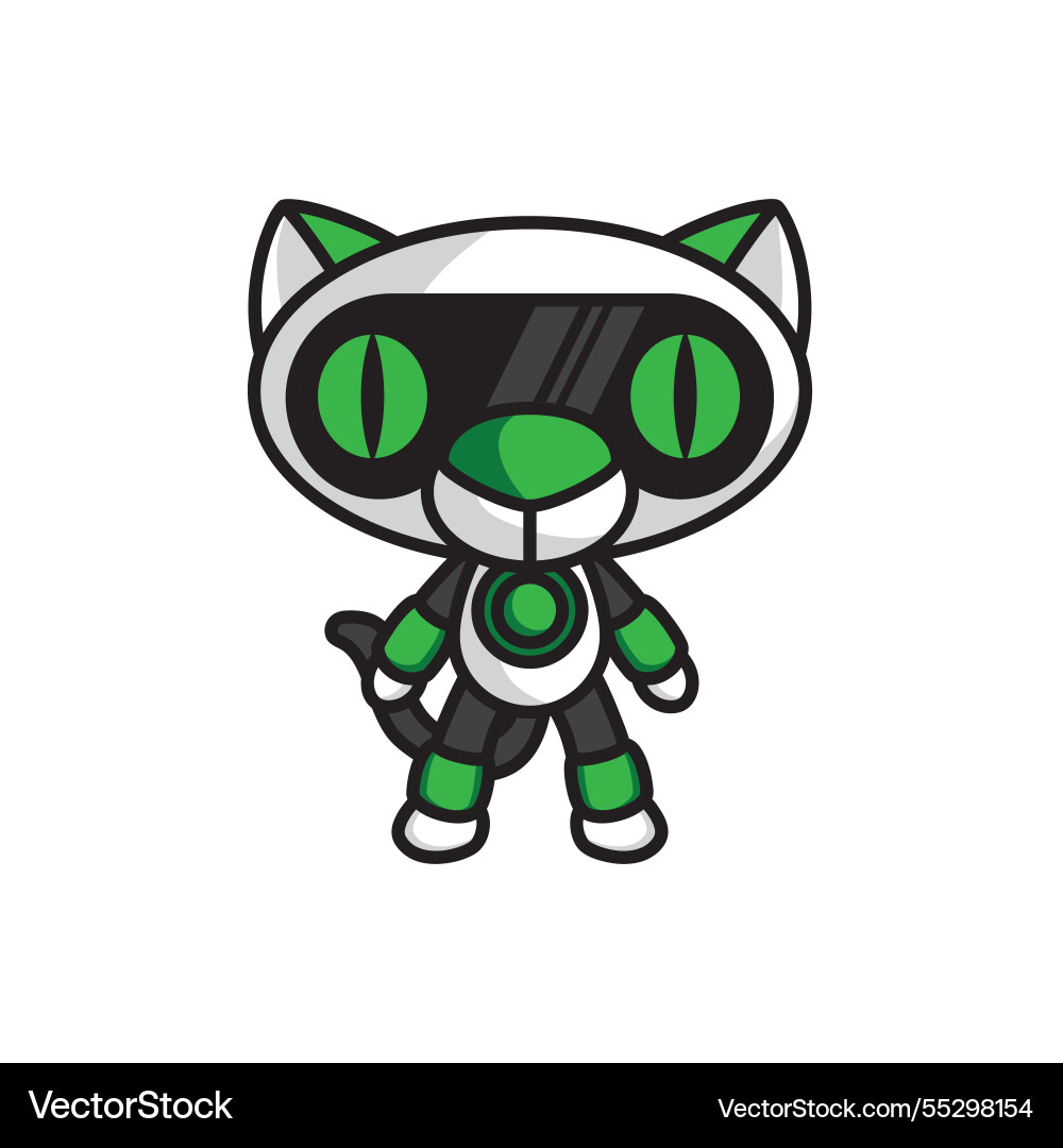 Futuristic robot cat Royalty Free Vector Image
