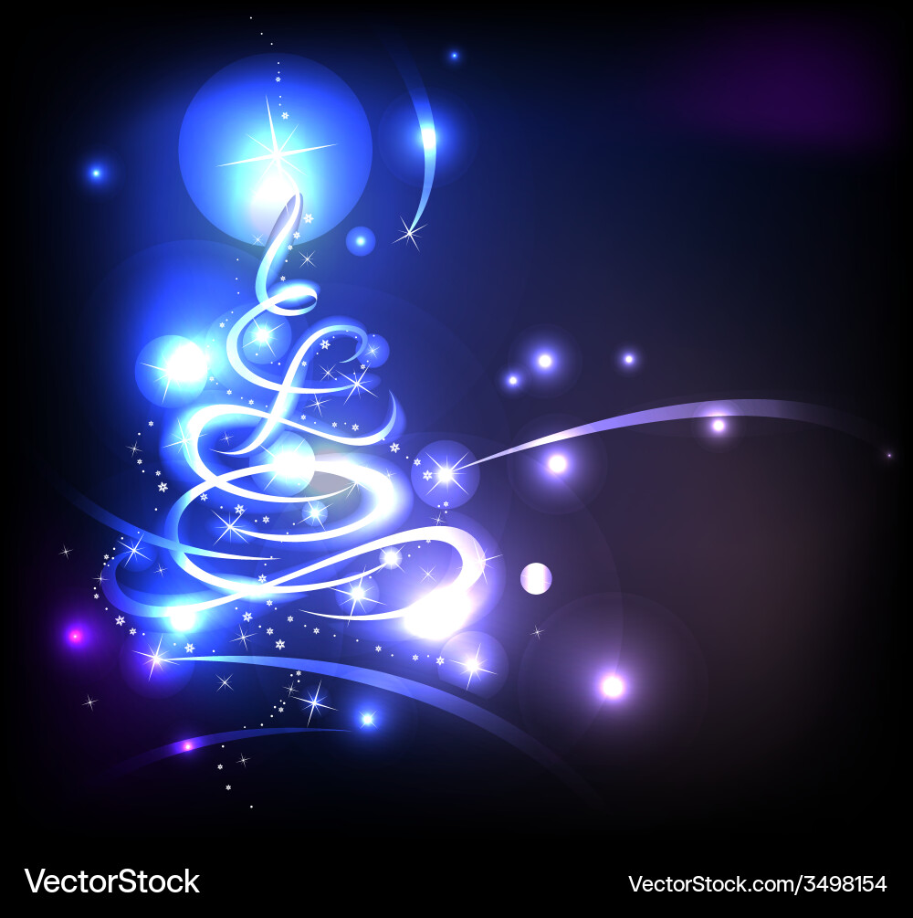 Glowing christmas tree Royalty Free Vector Image