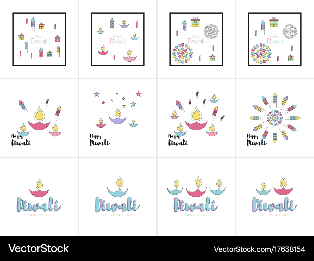 Happy diwali text design Royalty Free Vector Image