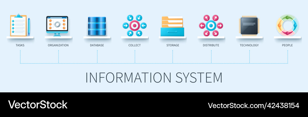 Information system web infographics in 3d style Vector Image