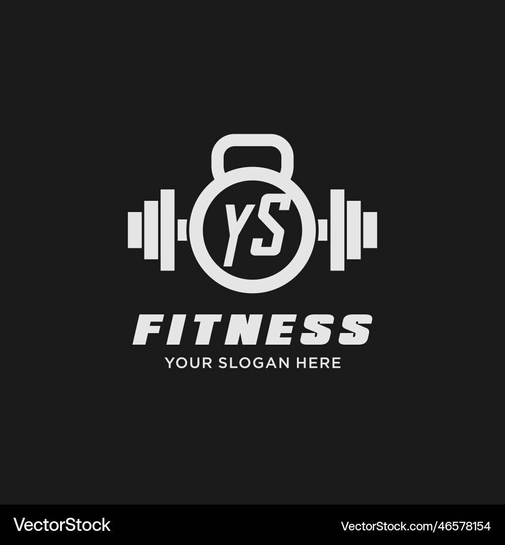 Initial ys fitness logo with creative kettlebell Vector Image