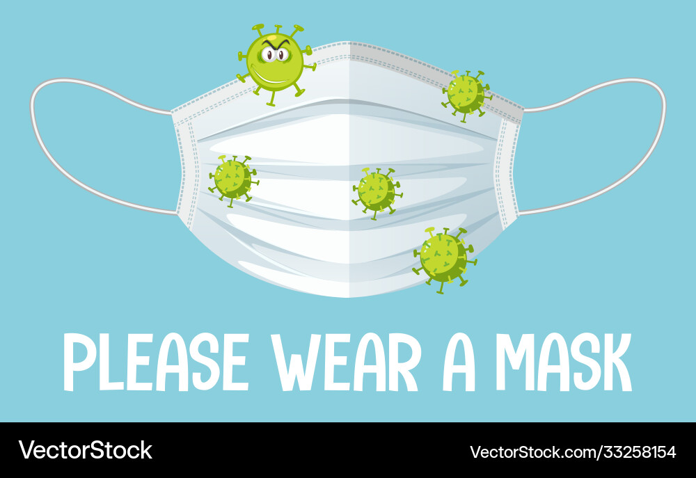 Please wear mask sign Royalty Free Vector Image