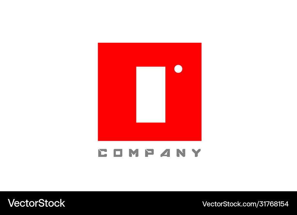 Red white i alphabet letter logo icon Royalty Free Vector