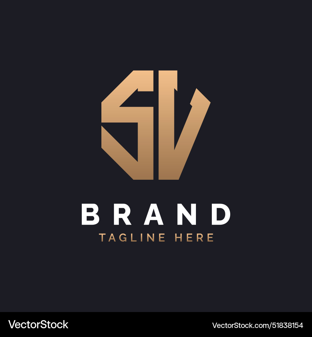 Sv logo design modern minimal elegant and luxury Vector Image