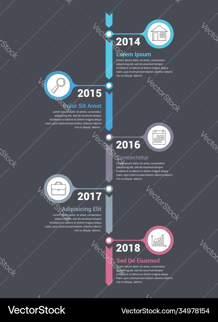 Vertical timeline infographics Royalty Free Vector Image