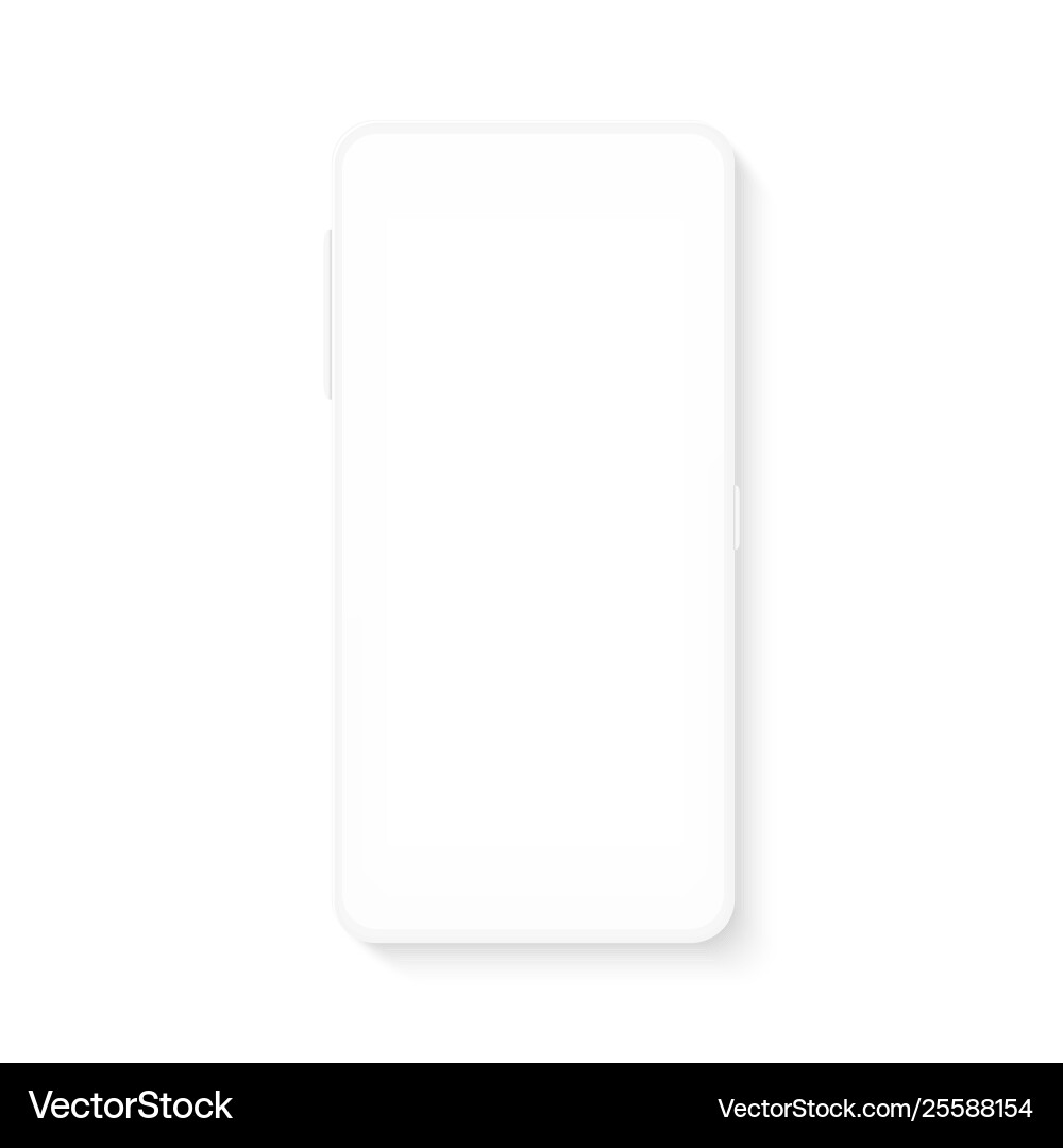 White smartphone mockup realistic blank mobile Vector Image