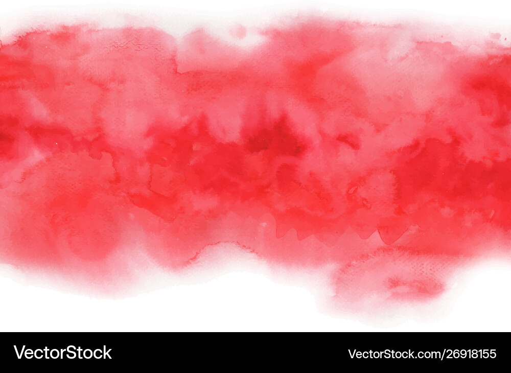 Abstract red watercolor hand painting background Vector Image