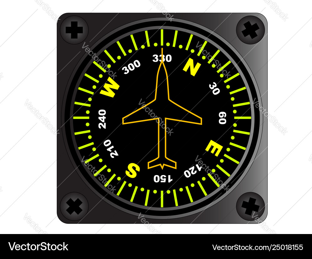 Aircraft Compass Instrument – Royalty-Free Vector | VectorStock