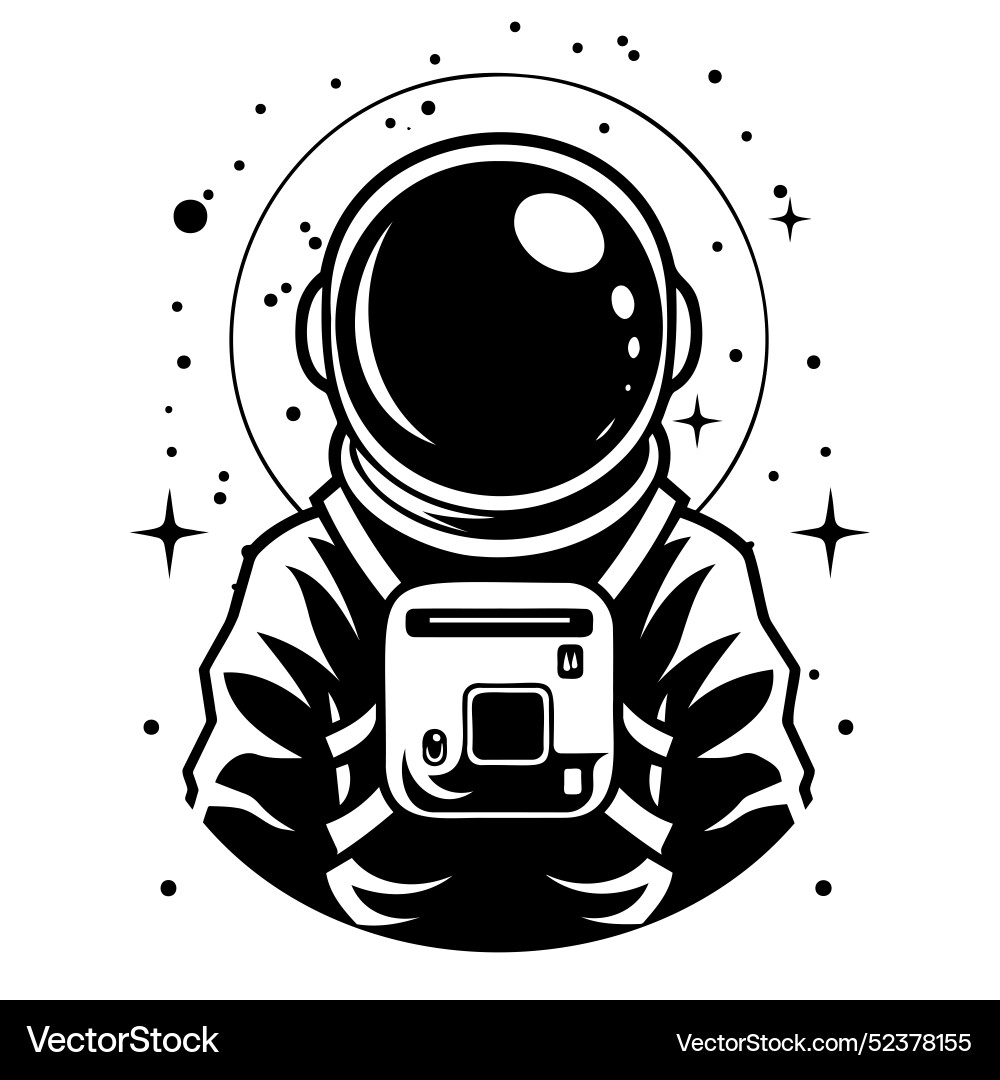Astronaut in space with stars Royalty Free Vector Image