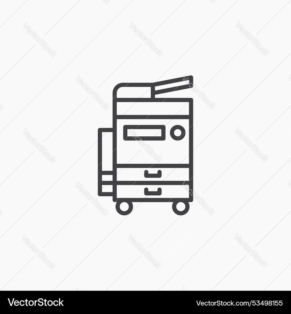 Copy machineline in thin line black color flat Vector Image