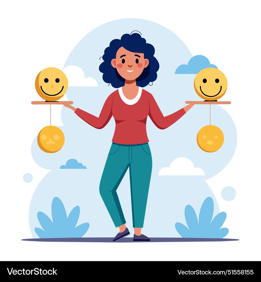 Emotional intelligence balance emotion control Vector Image