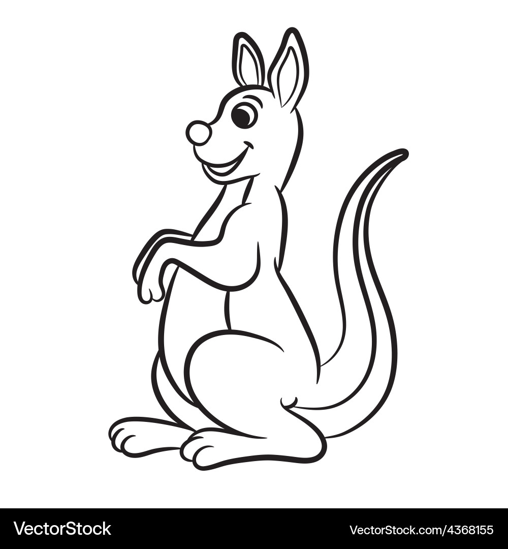 Kangaroo black and white Royalty Free Vector Image