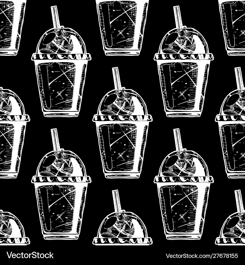 Pattern with milkshake Royalty Free Vector Image