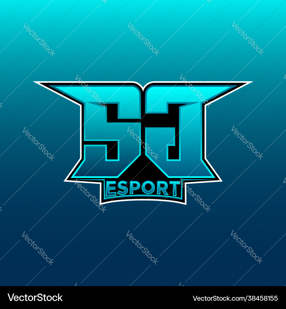 Sg initial gaming logo esports geometric designs Vector Image