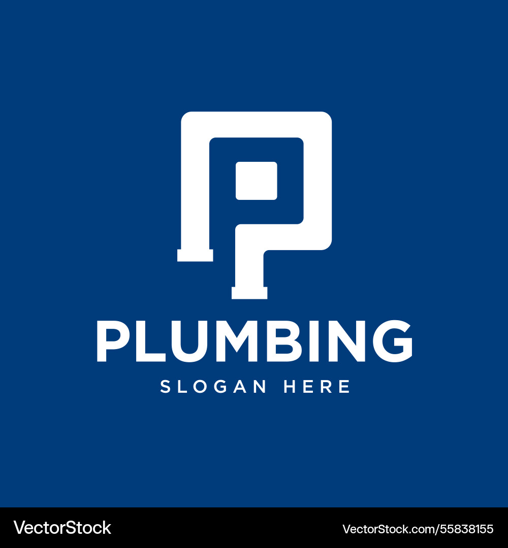 Simple logo design of water pipe forming Vector Image
