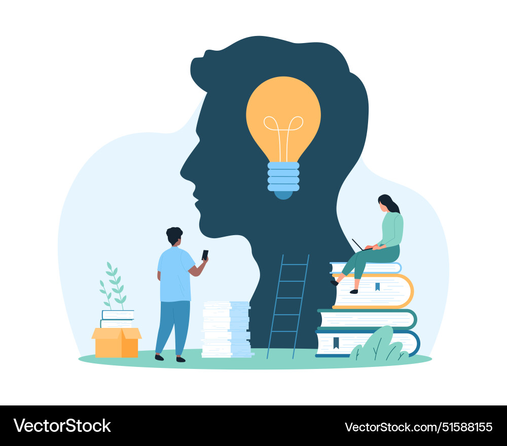 Skills and creative thinking development through Vector Image
