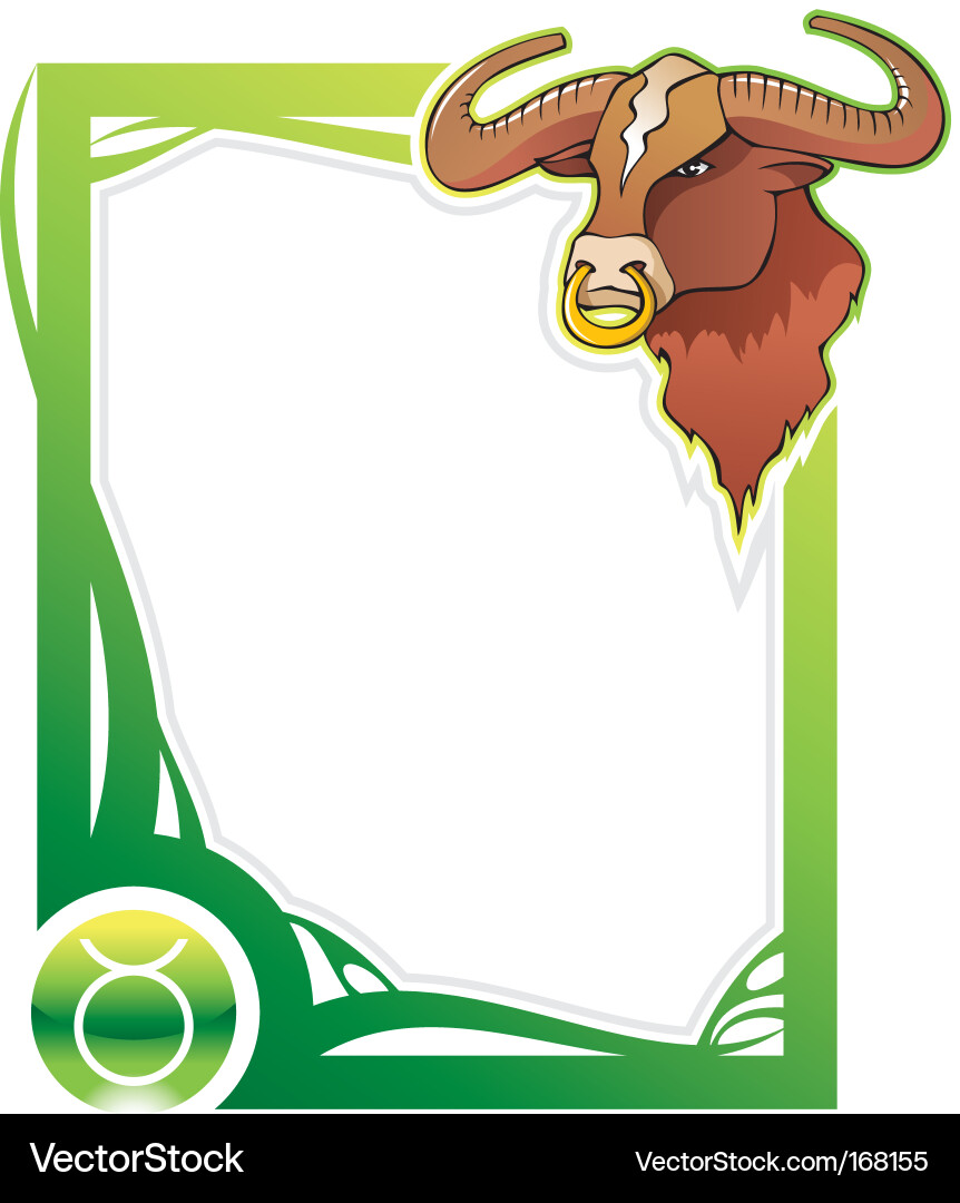 Taurus Zodiac Bull Frame Royalty Free Vector Image