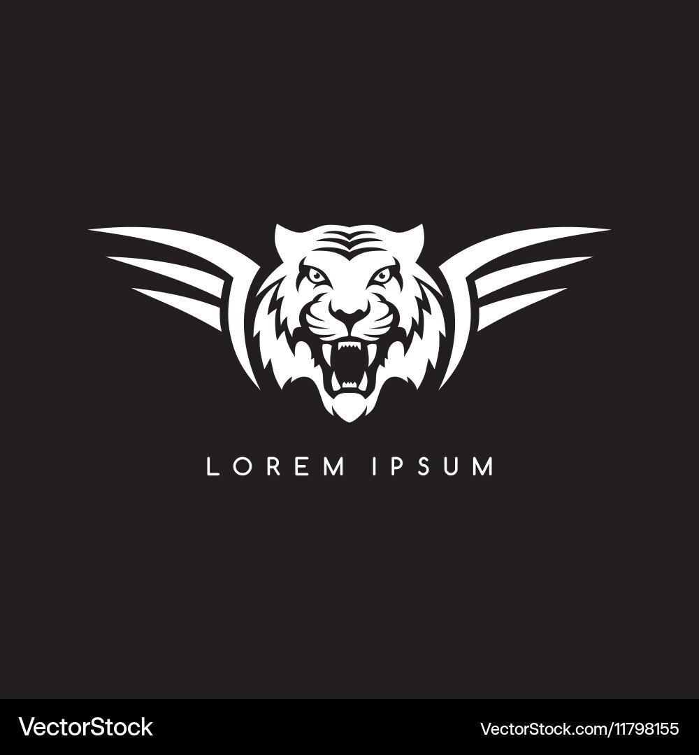 Tiger aviator symbol logo logotype theme Vector Image