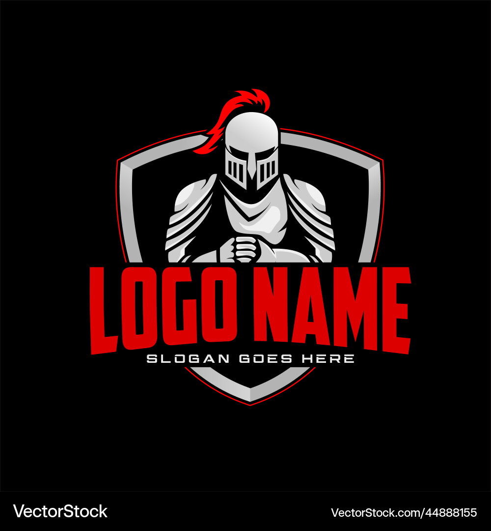 Warrior knights logo mascot Royalty Free Vector Image