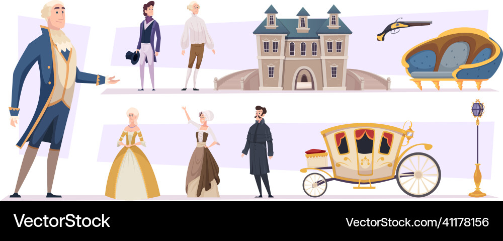 18th century old style architectural historical Vector Image