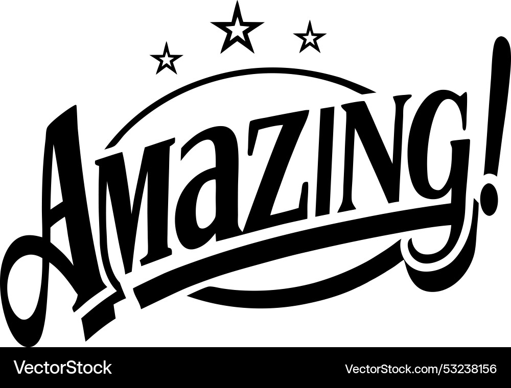 Amazing text logo silhouette Royalty Free Vector Image