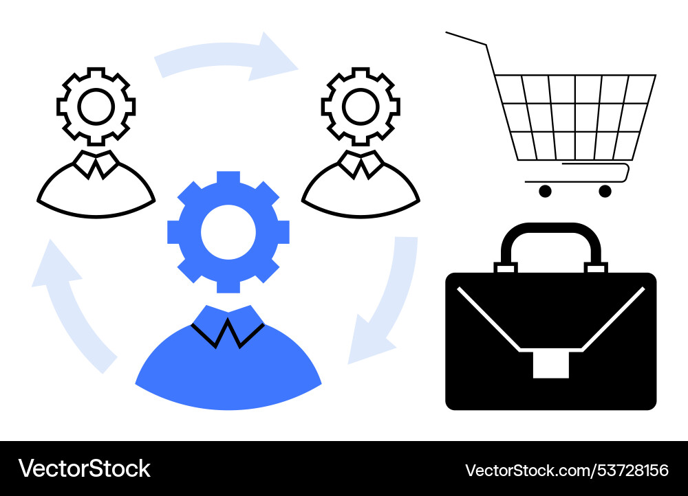 Business workflow with human resources shopping Vector Image
