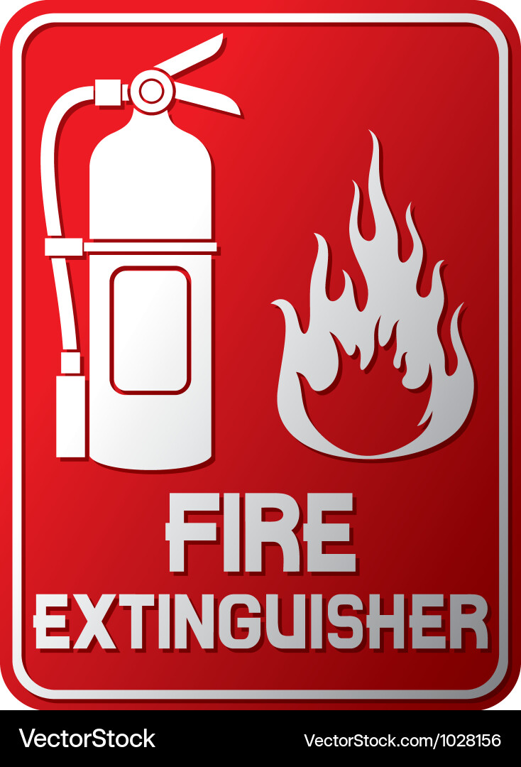 Fire extinguisher sign Royalty Free Vector Image