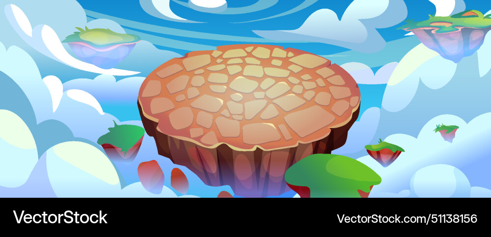 Game arena flying in clouds Royalty Free Vector Image