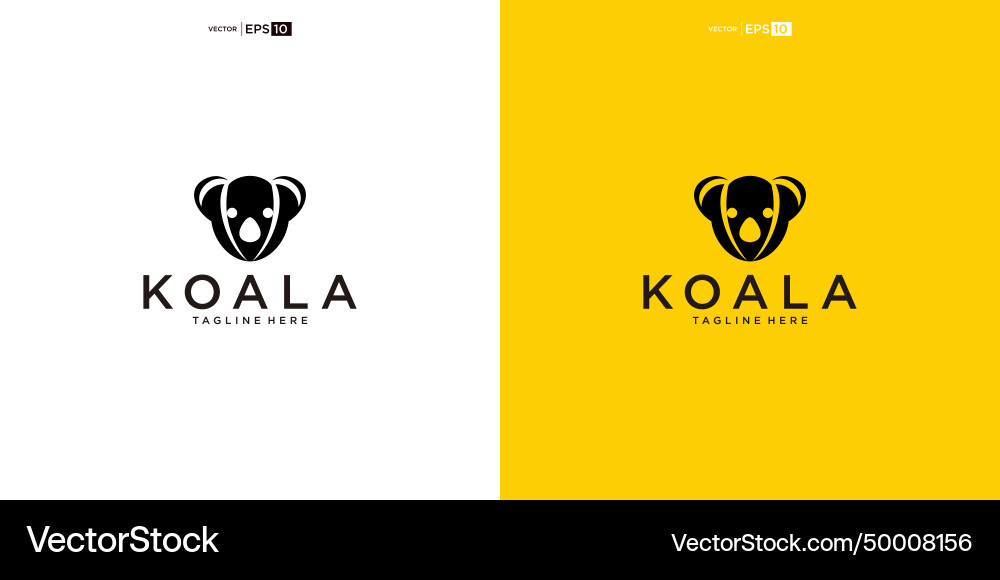 Koala logo design inspiration Royalty Free Vector Image