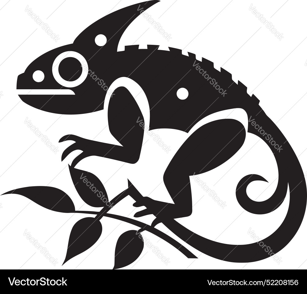 Midnight morph chameleon icon in dark shades noir Vector Image