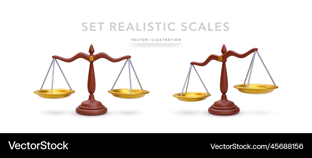 Set of 3d realistic scales Royalty Free Vector Image