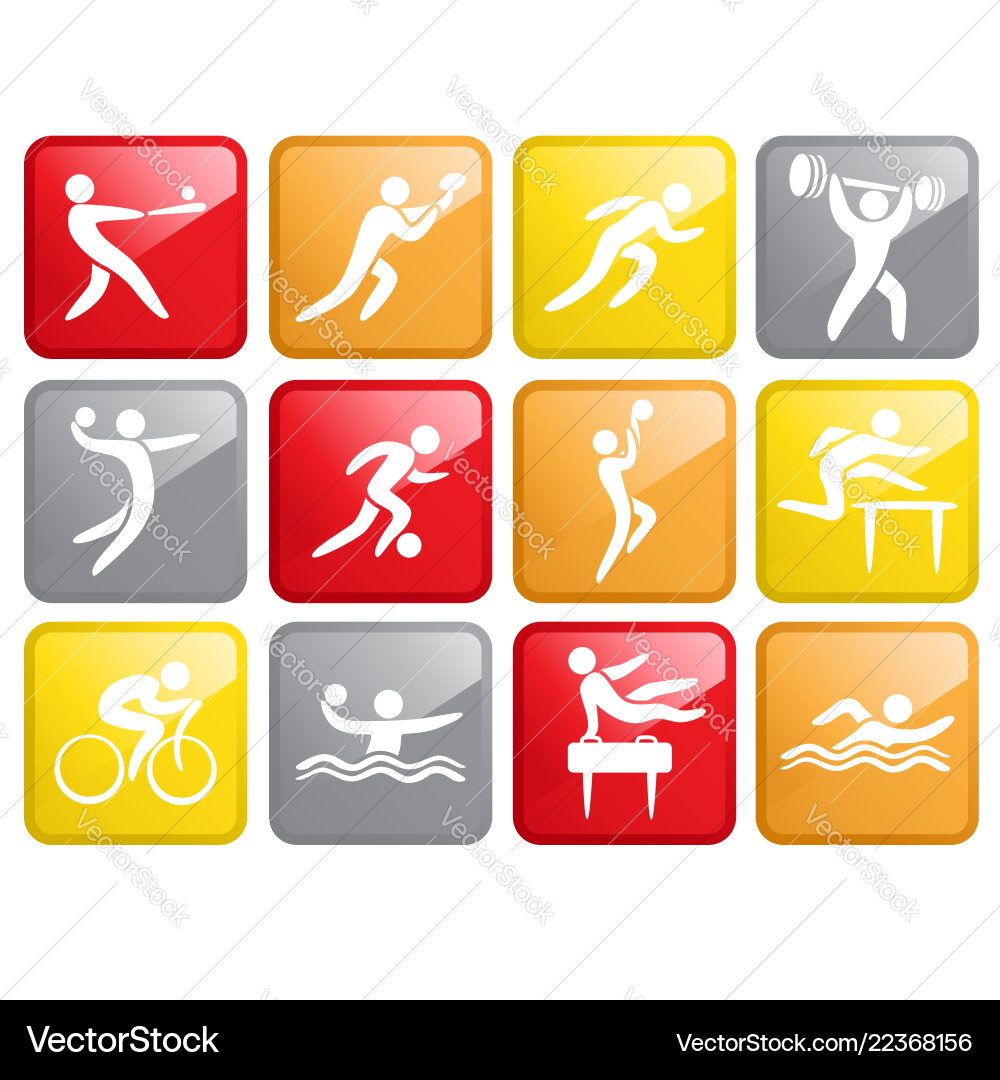 Sport competition icons Royalty Free Vector Image
