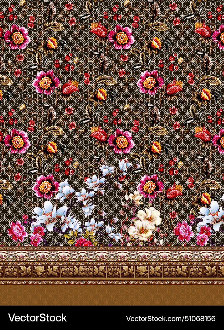 Textile kurti design digital printing Royalty Free Vector