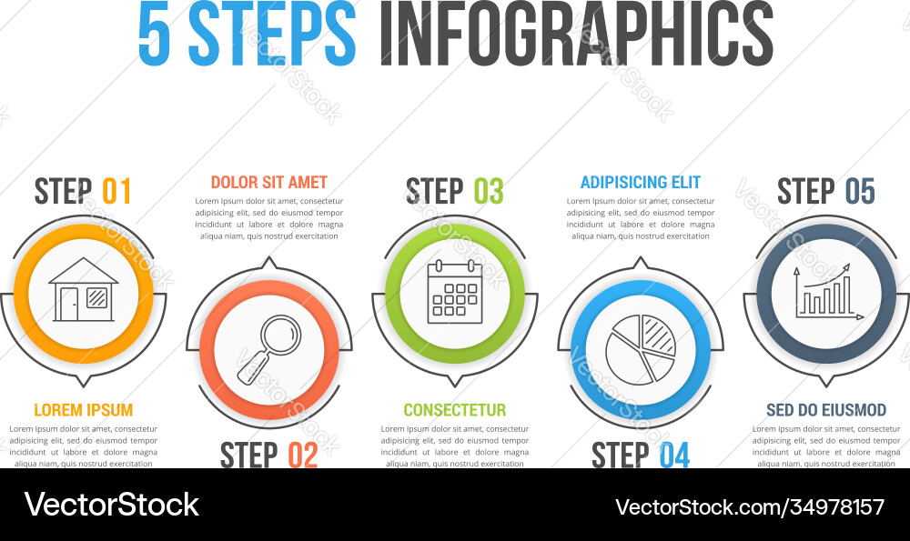 5 steps infographics Royalty Free Vector Image