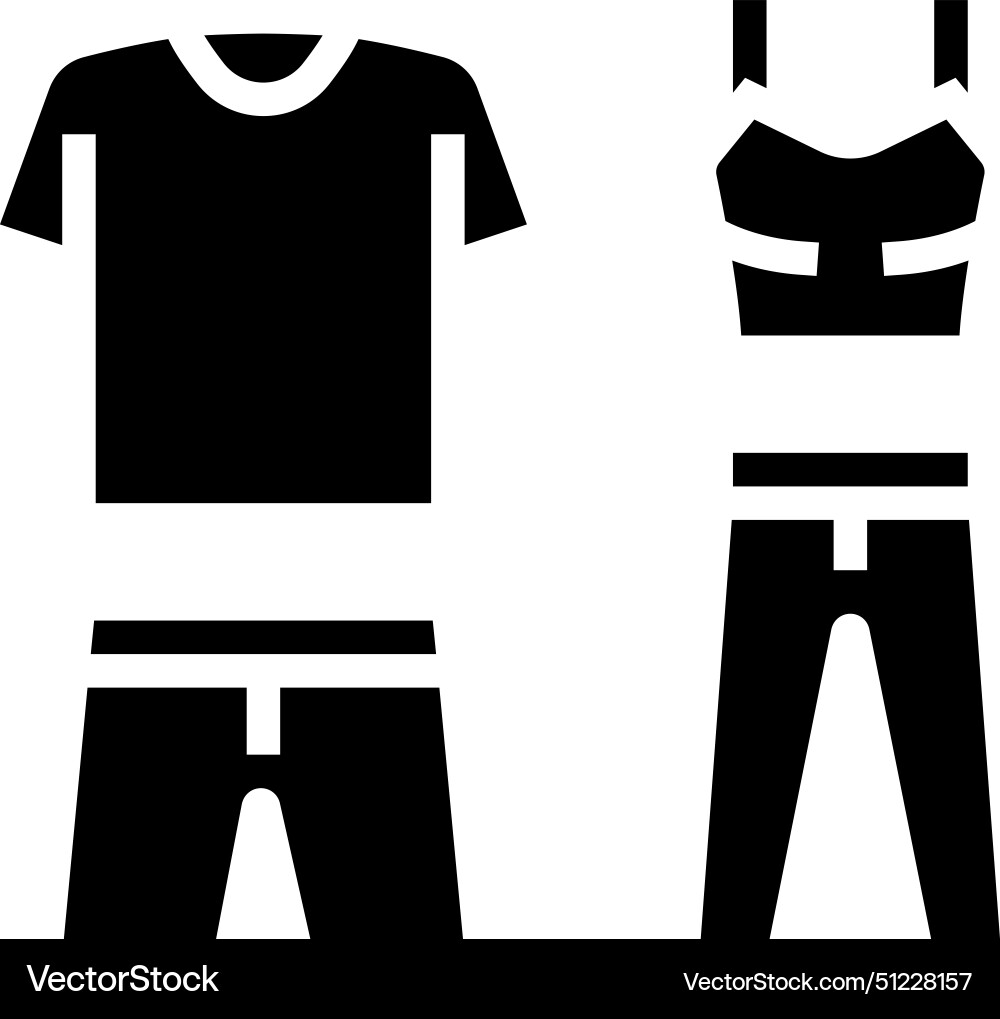 Activewear clothing glyph icon Royalty Free Vector Image