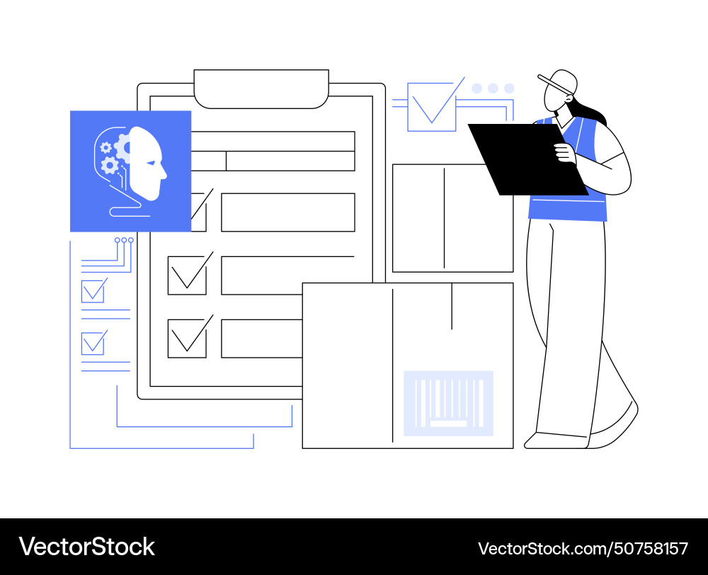 Ai Backed Inventory Management Abstract Concept Vector Image 